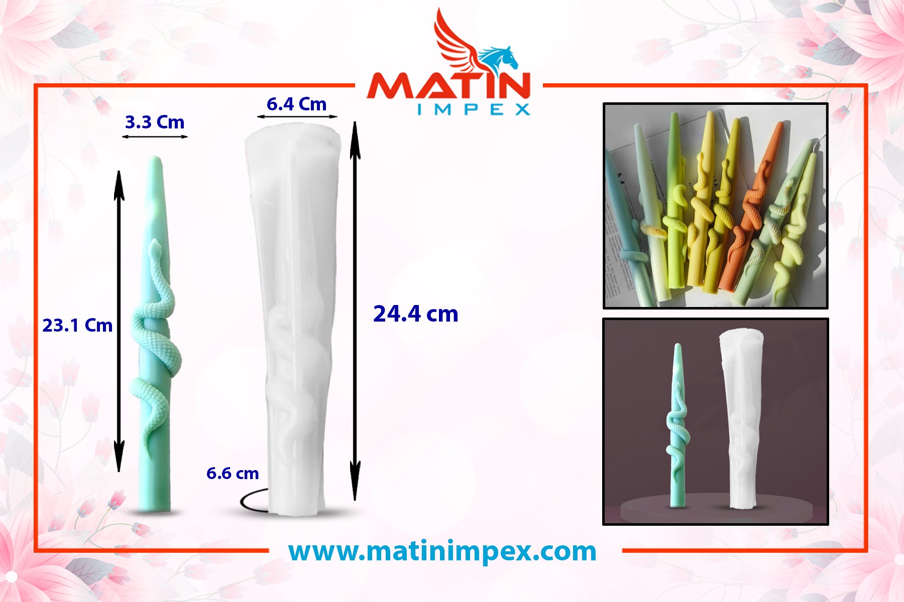 3D Snake Silicone Candle Mold | Flexible & Reusable Mold for DIY Candl ...