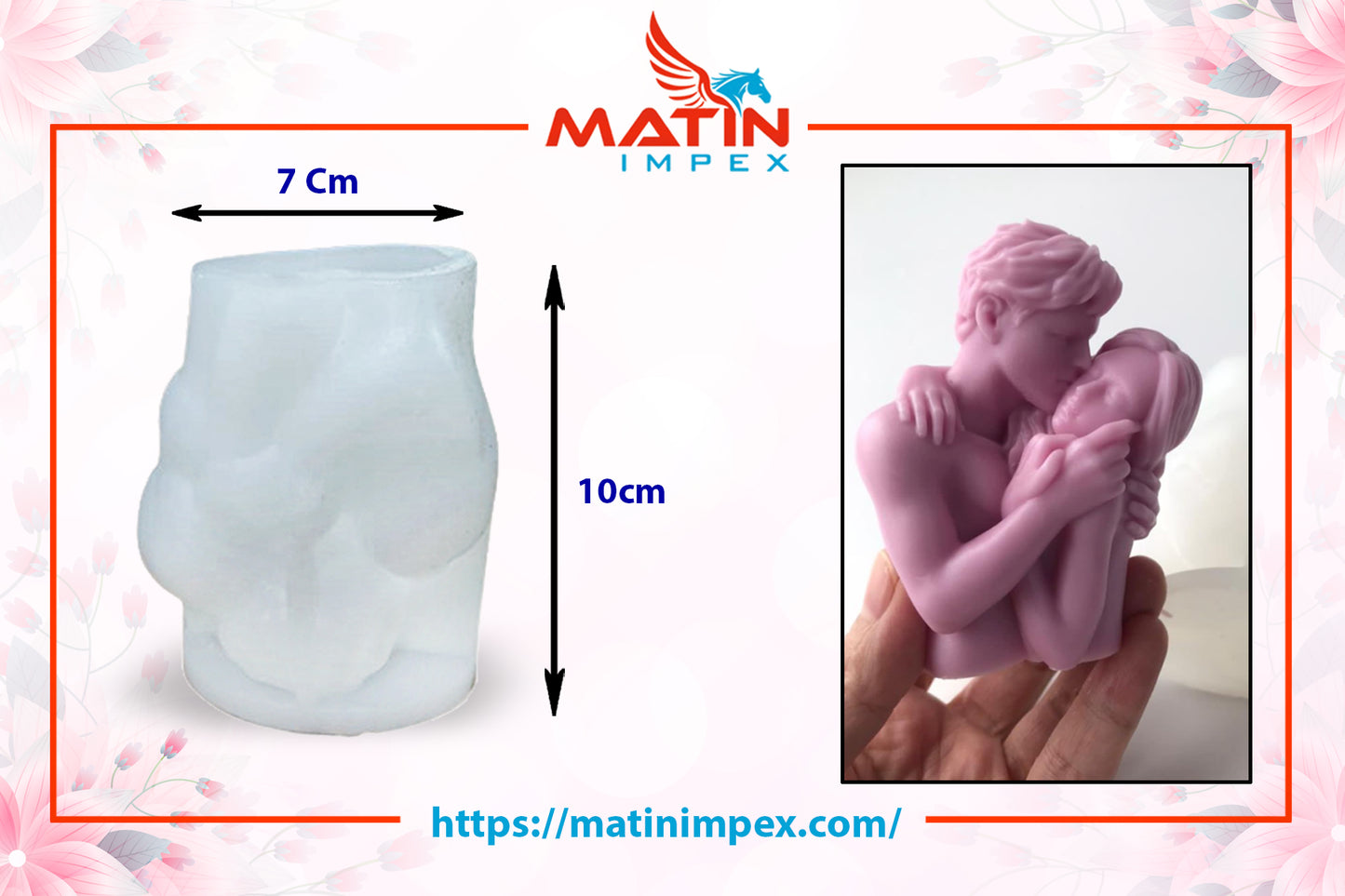 Romantic Couple Silicone Mold | 3D Love Couple Candle & Resin Making M ...